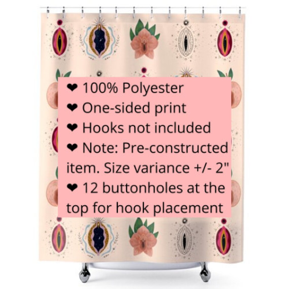 Vagina Shower Curtain Vulva Vulva Shower Curtain Gynecologist | Etsy India