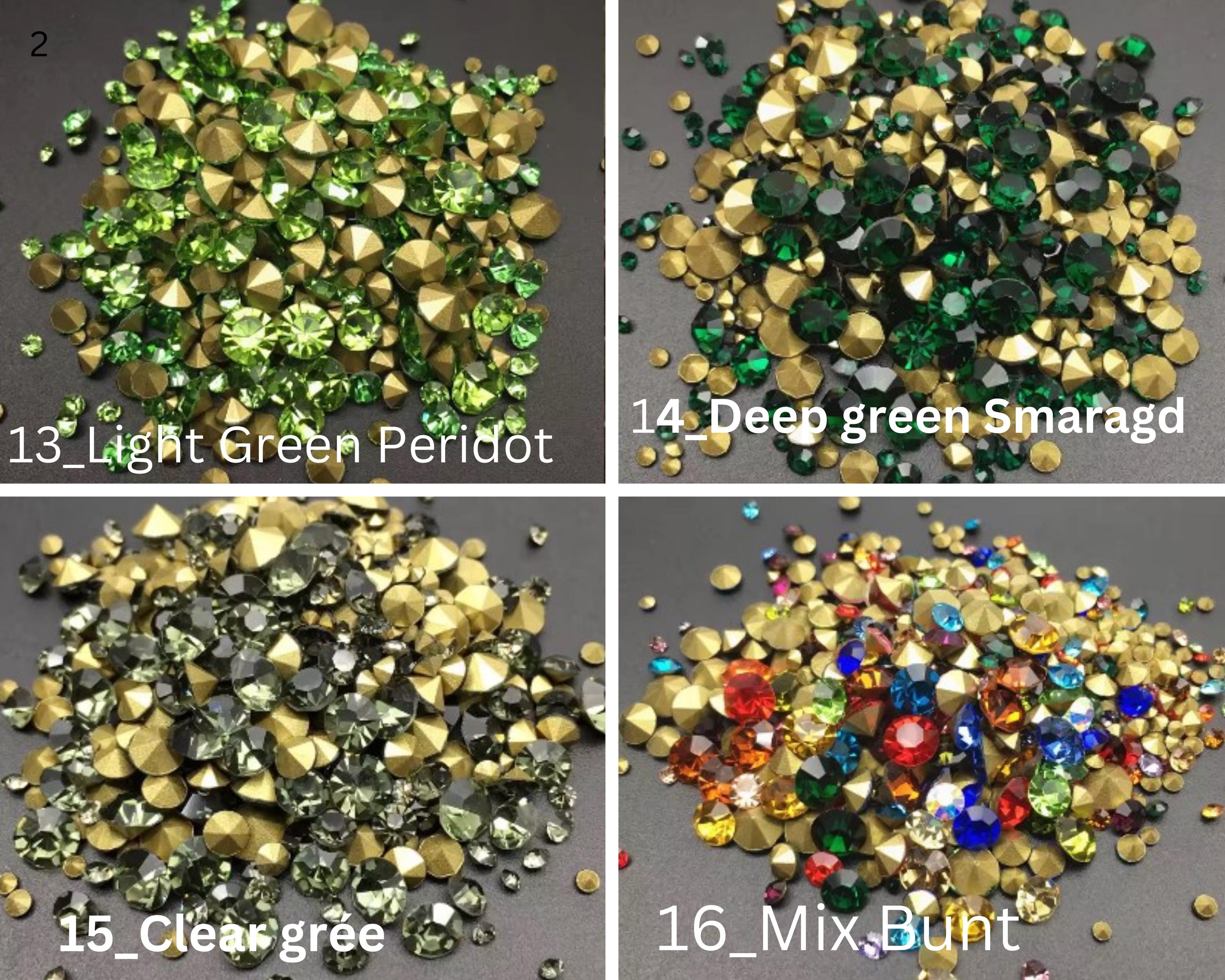 500 Pcs. Mixed SS1-30 / 1-6.5 Mm Rhinestones, Chaton Crystal Glass ...