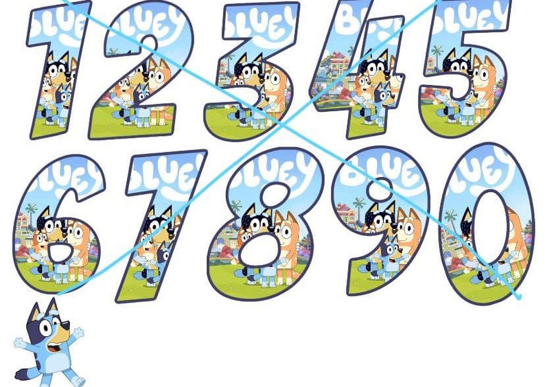 Bluey NUMBERS digital file only PNG high resolution great for | Etsy