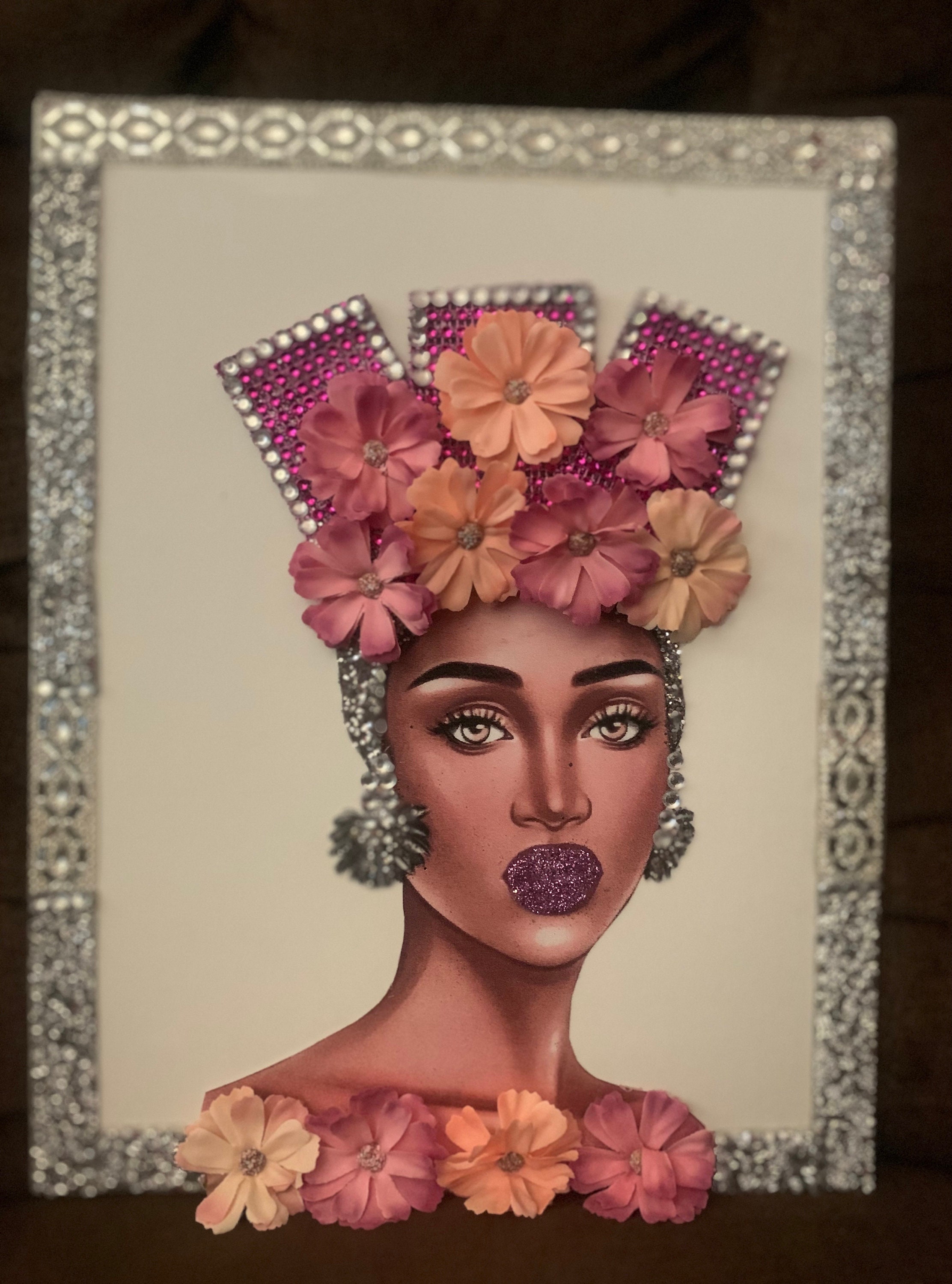 African American Diva in a Fuchsia Flowered Hat - Etsy
