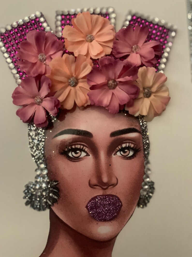 African American Diva in a Fuchsia Flowered Hat - Etsy