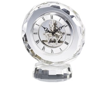 Elegant Crystal Desk Clock With Beautiful Silver Quartz Clock | Etsy