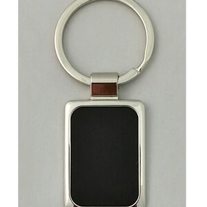 Black Rectangle Key Chain With Silver Accents Black/silver - Etsy