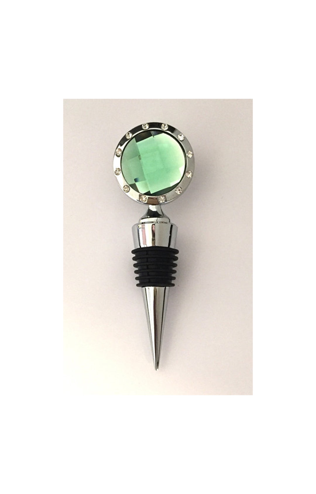 Crystal Wine Bottle Stopper with Clear Stones, Shining multi-faceted ...