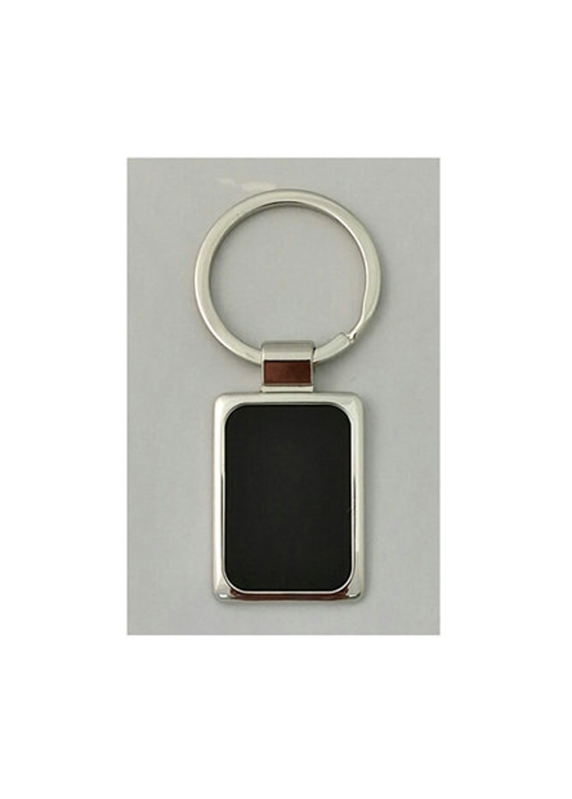 Black Rectangle Key Chain With Silver Accents Black/silver - Etsy UK