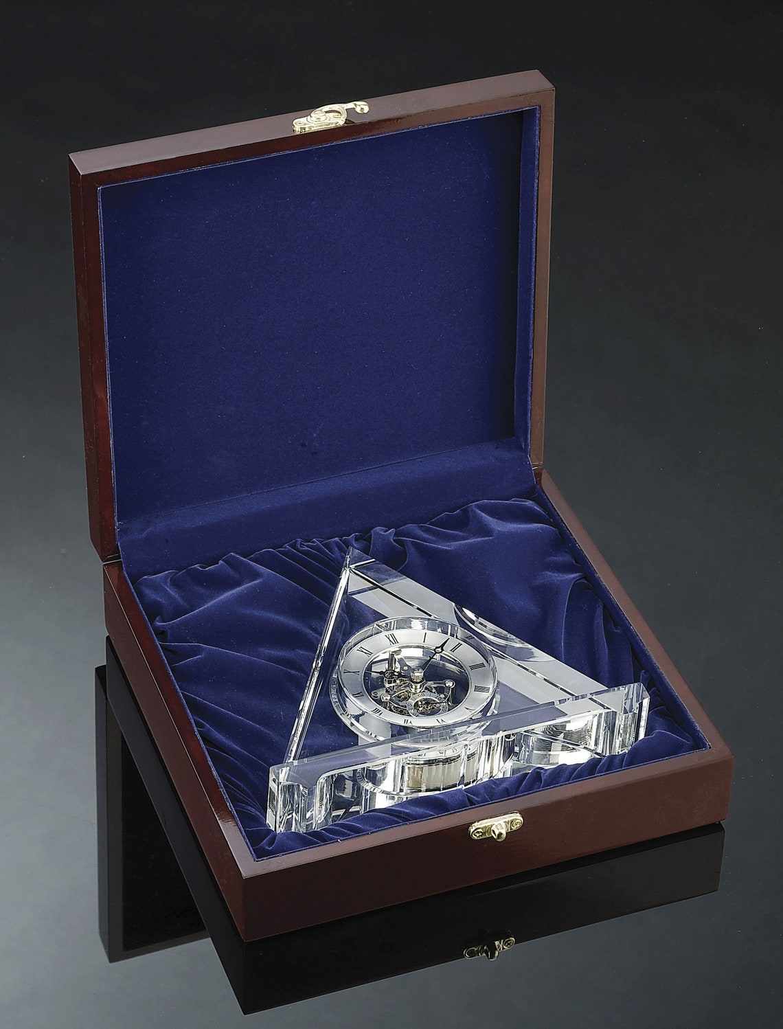 Elegant Crystal Desk Clock With Beautiful Silver Quartz Clock - Etsy