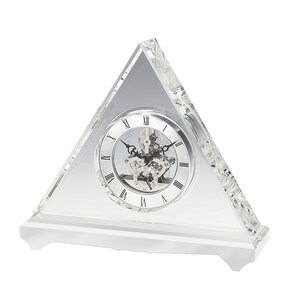 Elegant Crystal Desk Clock With Beautiful Silver Quartz Clock Movement ...