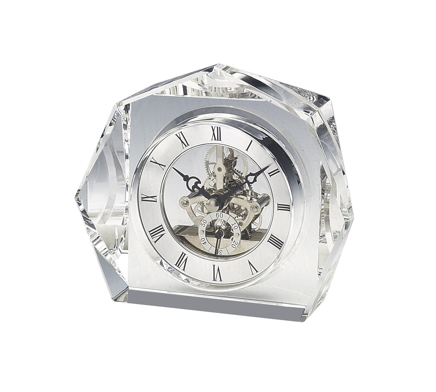 Elegant Crystal Desk Clock With Beautiful Silver Quartz Clock - Etsy