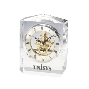 Elegant Crystal Desk Clock With Beautiful Silver Quartz Clock Movement ...