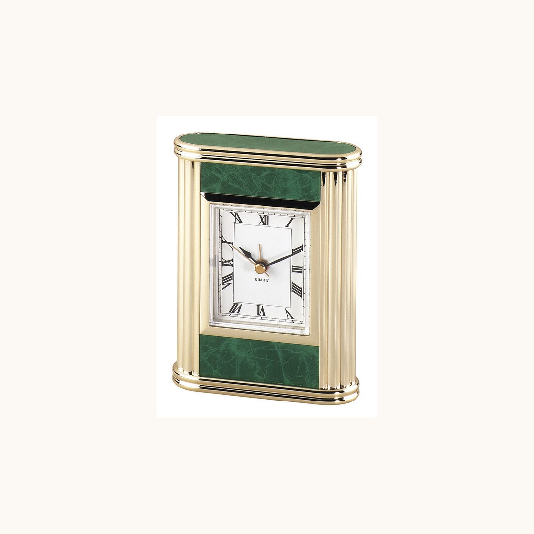 Marble Table Clock green - Etsy