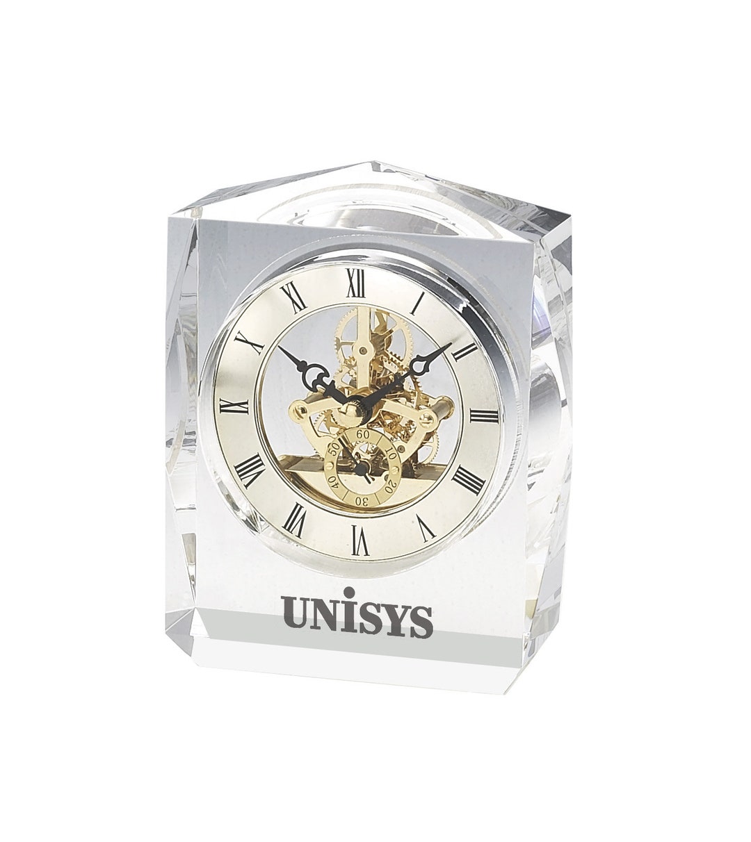 Elegant Crystal Desk Clock With Beautiful Silver Quartz Clock Movement ...