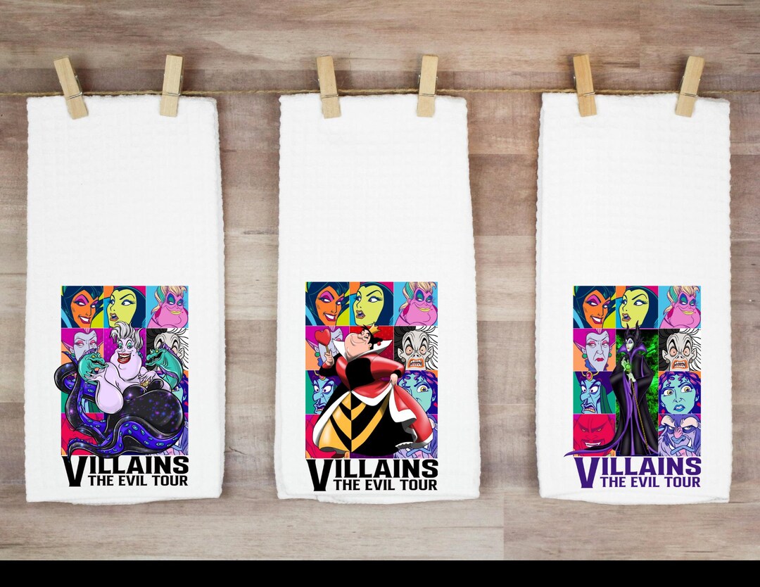Disney Villains Kitchen Towel, Waffle Weave, Printed Microfiber - Etsy