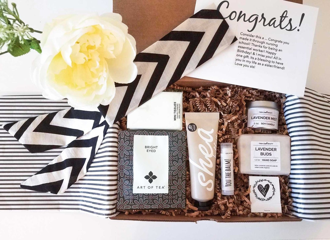 Hair Scarf Care Package - 100% Cotton, Gift Box for Her, Mother's Day ...