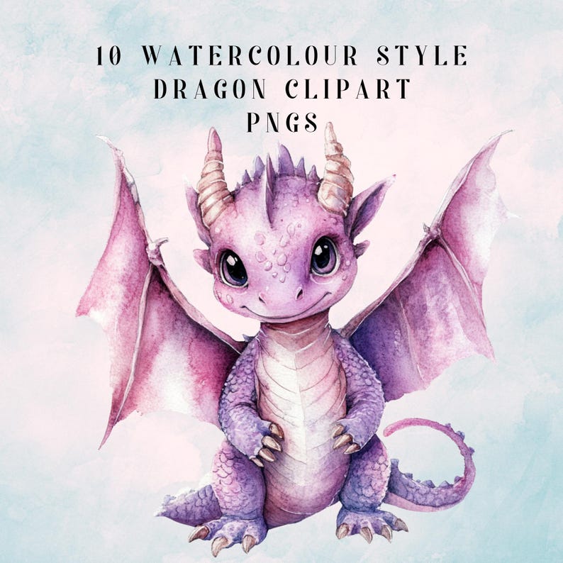 Pink & Purple Baby Dragon Cliparts - Beautiful Colours, Transparent ...