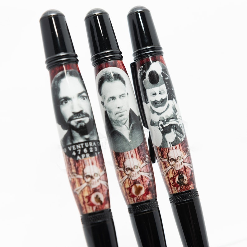 Serial Killer Pens Resin Cast Memento Twist Pen on Black - Etsy