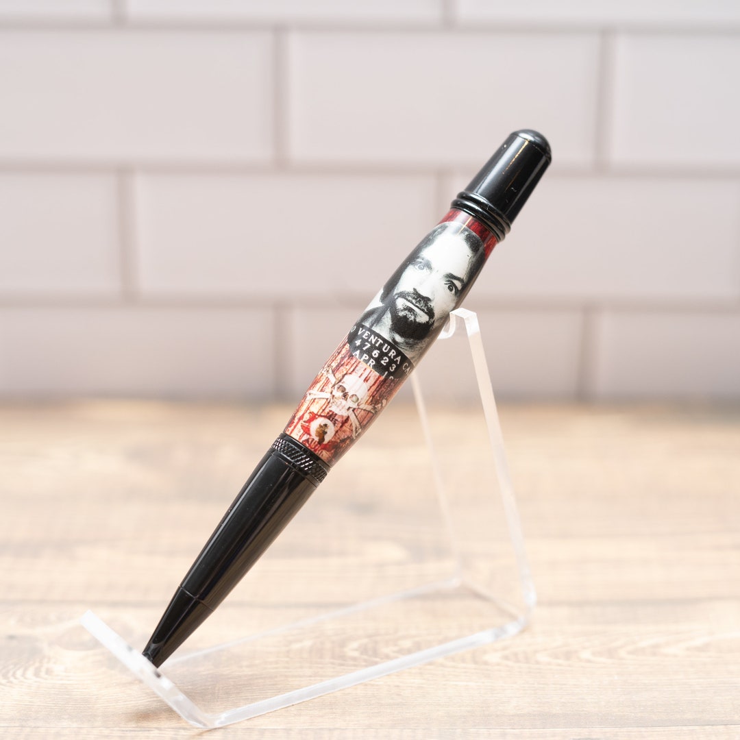Serial Killer Pens, Resin Cast Memento, Twist Pen, on Black Chrome ...