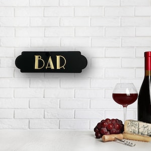 Art Deco Style Acrylic BAR Sign Acrylic Sign Art Deco Decor - Etsy