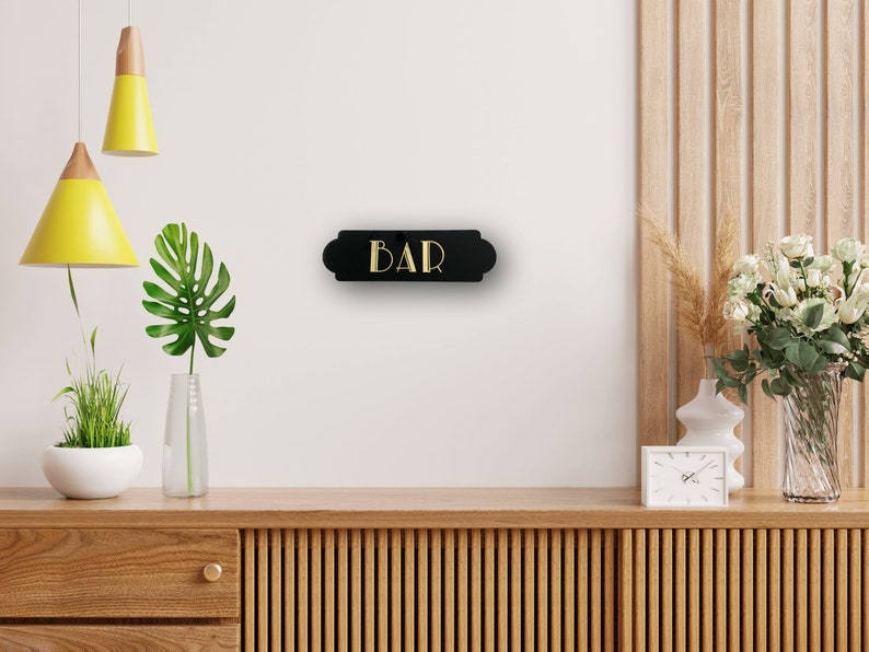 Art Deco Style Acrylic BAR Sign Acrylic Sign Art Deco Decor - Etsy