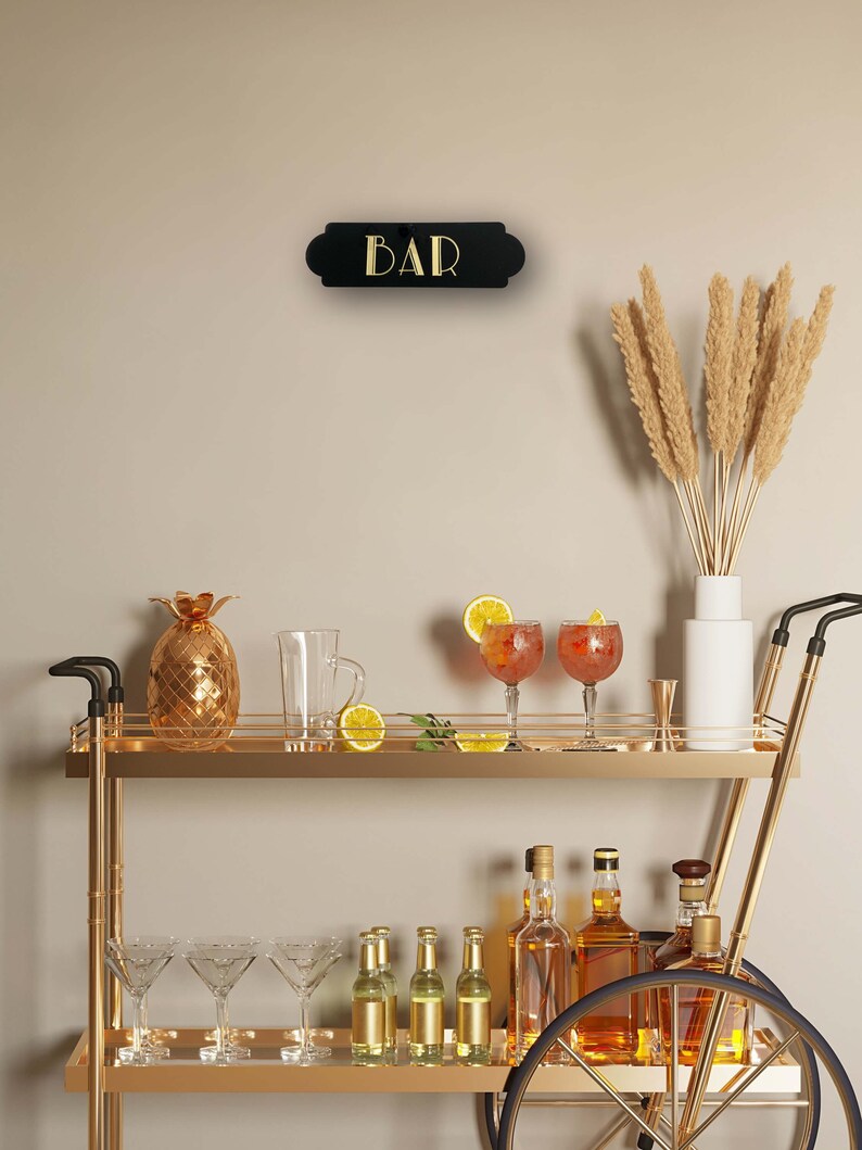 Art Deco Style Acrylic BAR Sign Acrylic Sign Art Deco Decor - Etsy