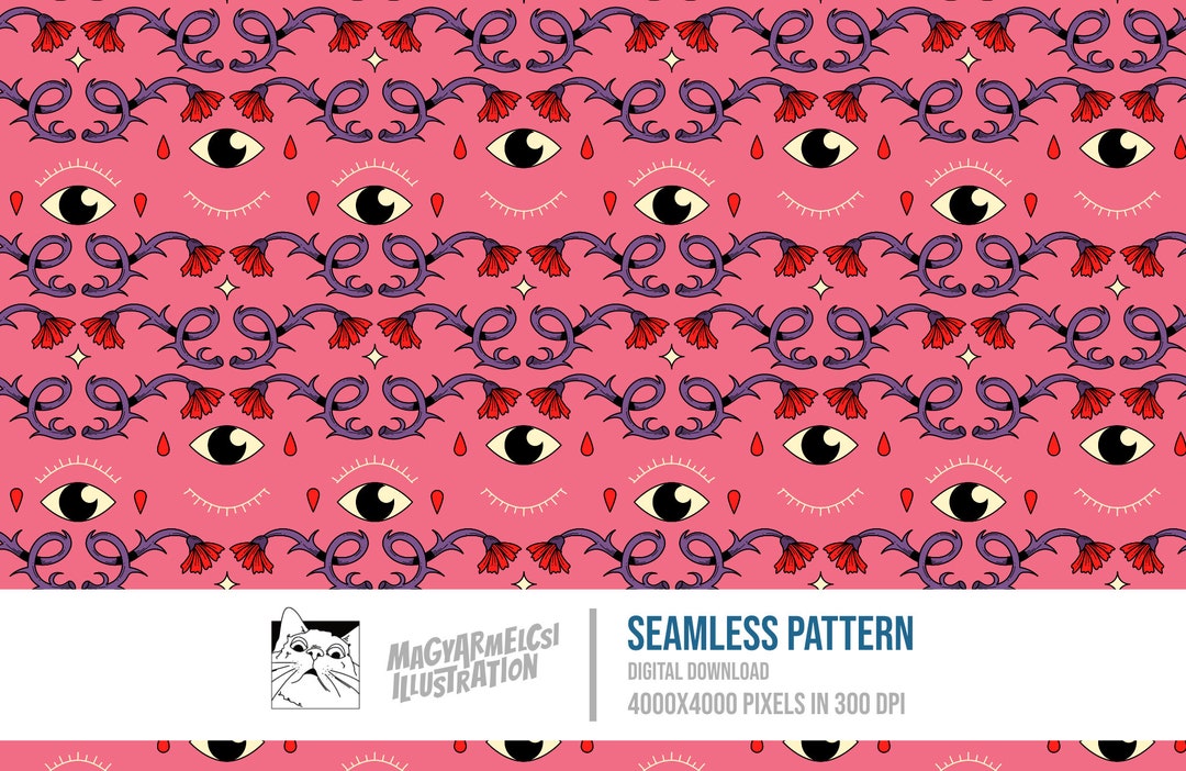 Occult Eye Seamless Pattern Digital Download Digital Paper Printable ...