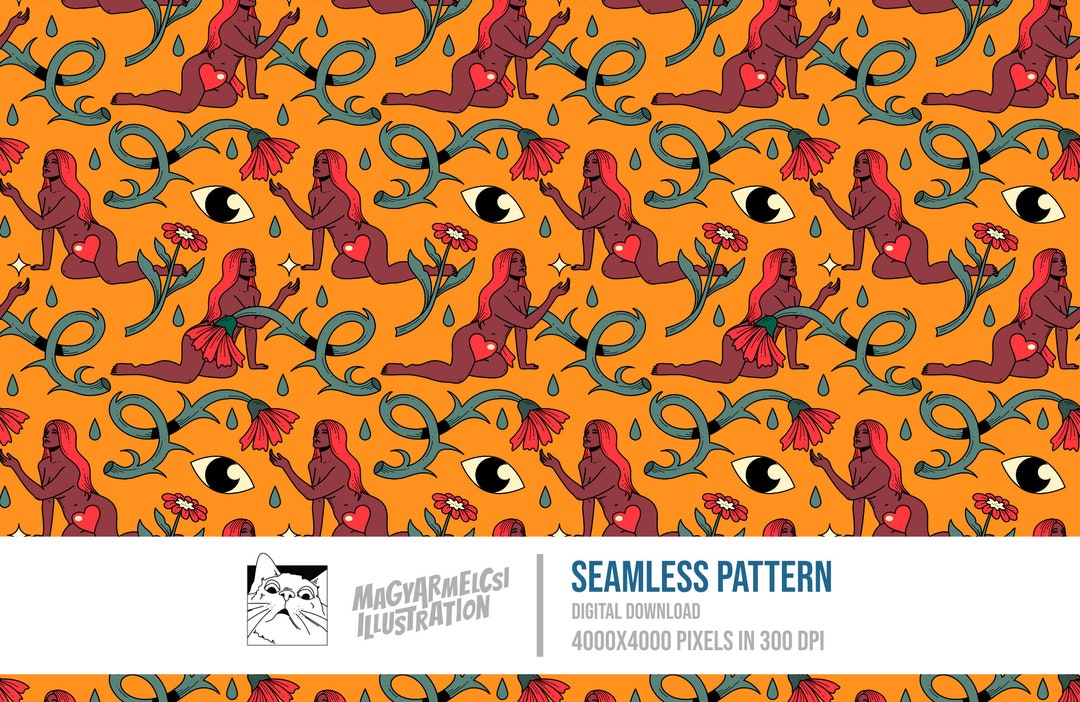 Tarot Lady Seamless Pattern Digital Download Digital Paper Printable ...