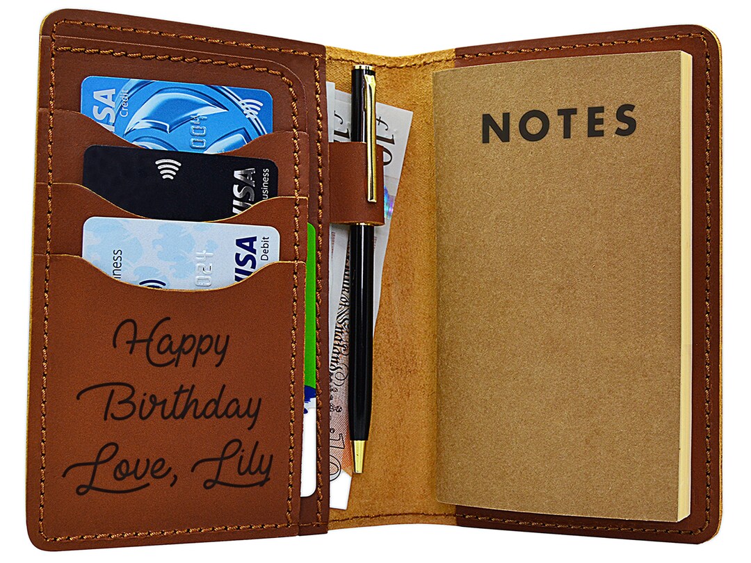 Peresonalised Leather Pocket Notebook With Diary, Refillable Journal ...