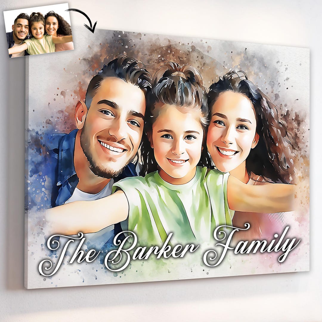 Personalised Painting From Photo With Your Text, Custom Watercolour ...