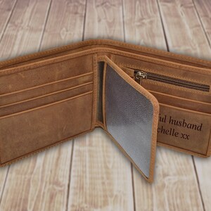 Personalised Rustic Leather Wallet Genuine Leather Engraved - Etsy