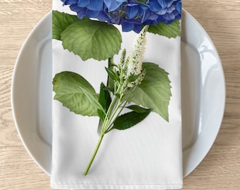 Blue Hydrangea Napkin - Etsy