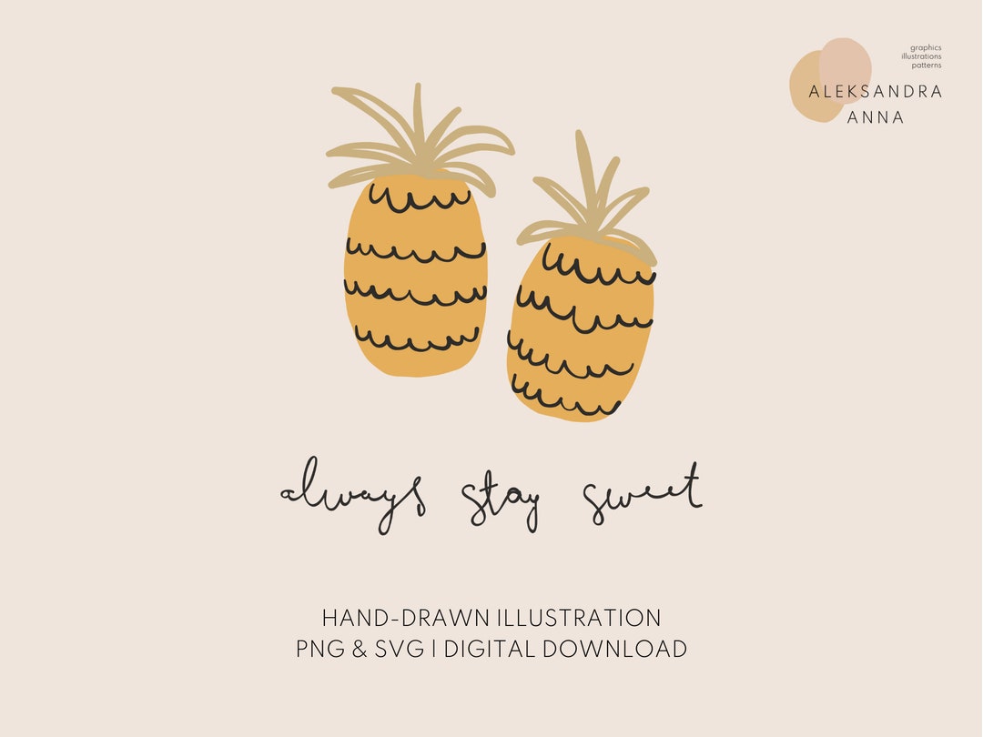 Pineapple Clipart SVG, Printable Stencil Template, Fruit Graphic PNG ...