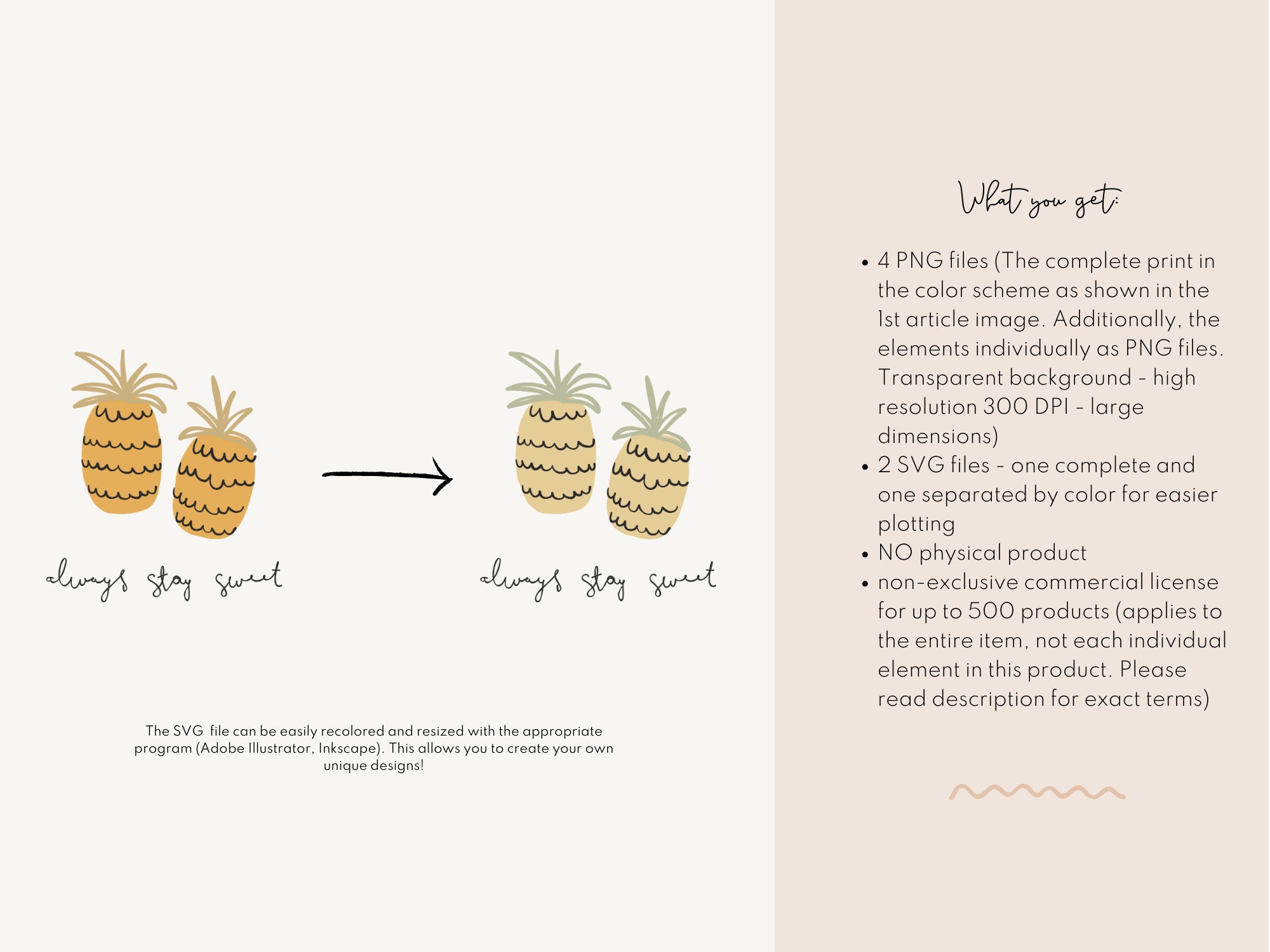 Pineapple Clipart SVG, Printable Stencil Template, Fruit Graphic PNG ...