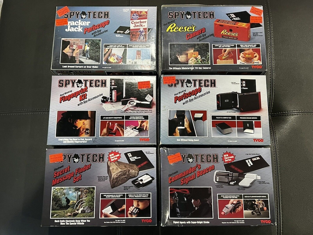 NOS VTG 1989 TYCO Spy Tech Lot of 6 - Camera Fingerprint Periscope Kit ...