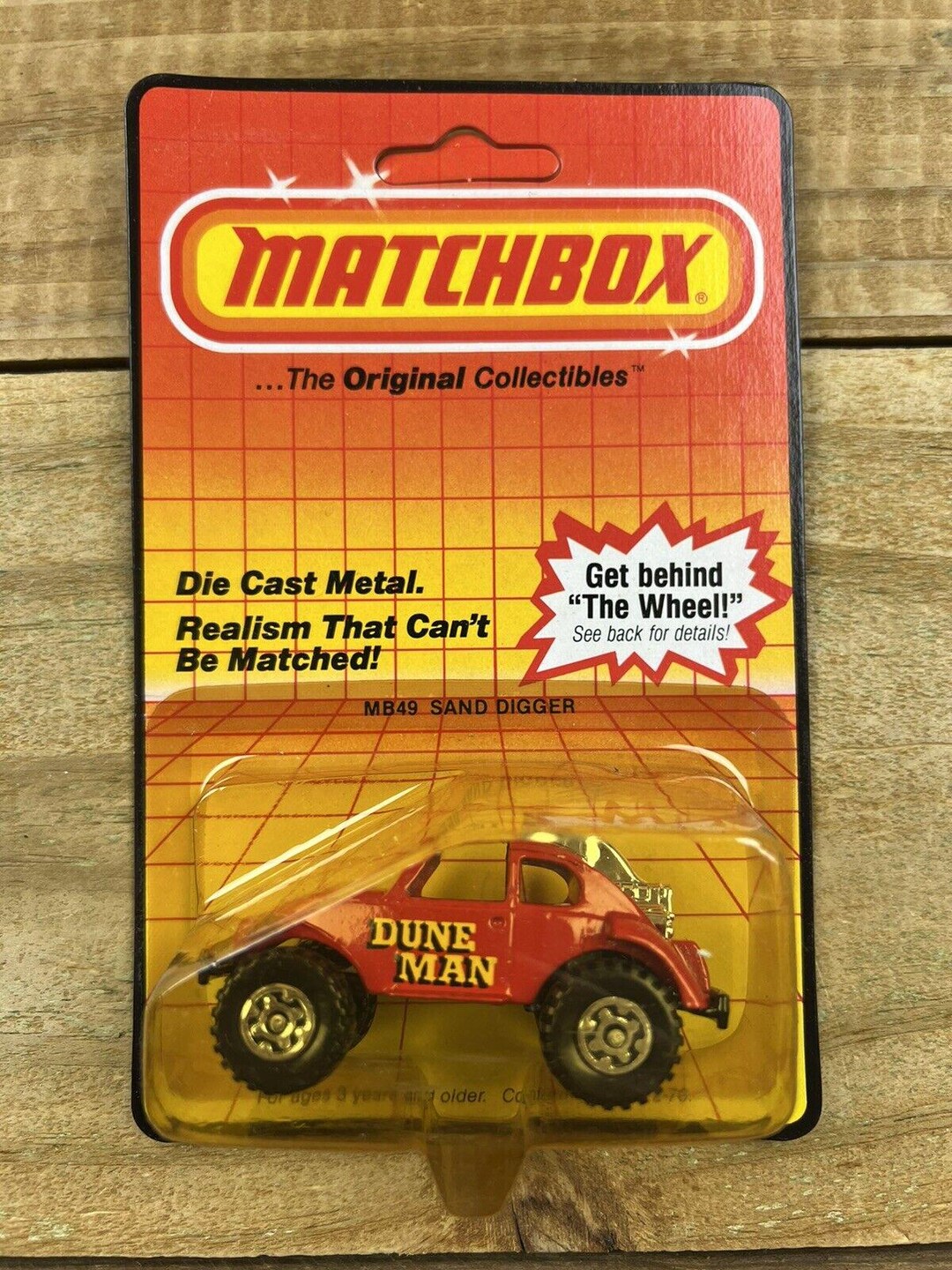 NOS UNPUNCHED 1983 Matchbox MB49 Sand Digger Dune Man VW Bug Beetle Red ...