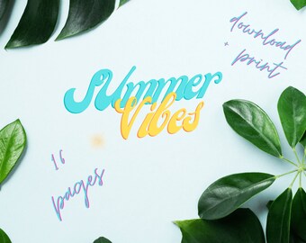 Summer Vibes Coloring Pages - Etsy