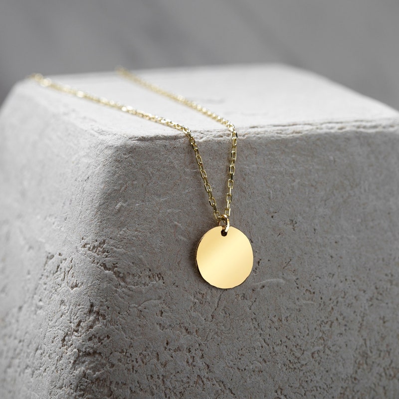 Gold Disc Pendant - Etsy