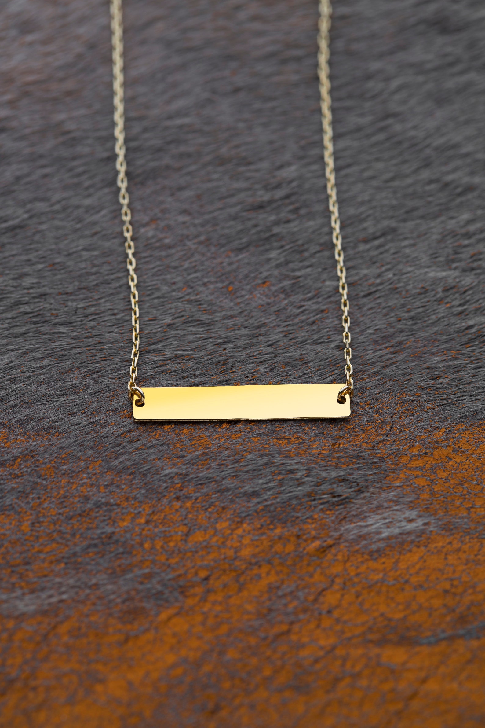 14K Solid Gold Bar Bracelet, Gold Bar Bracelet, Personalized Bar ...