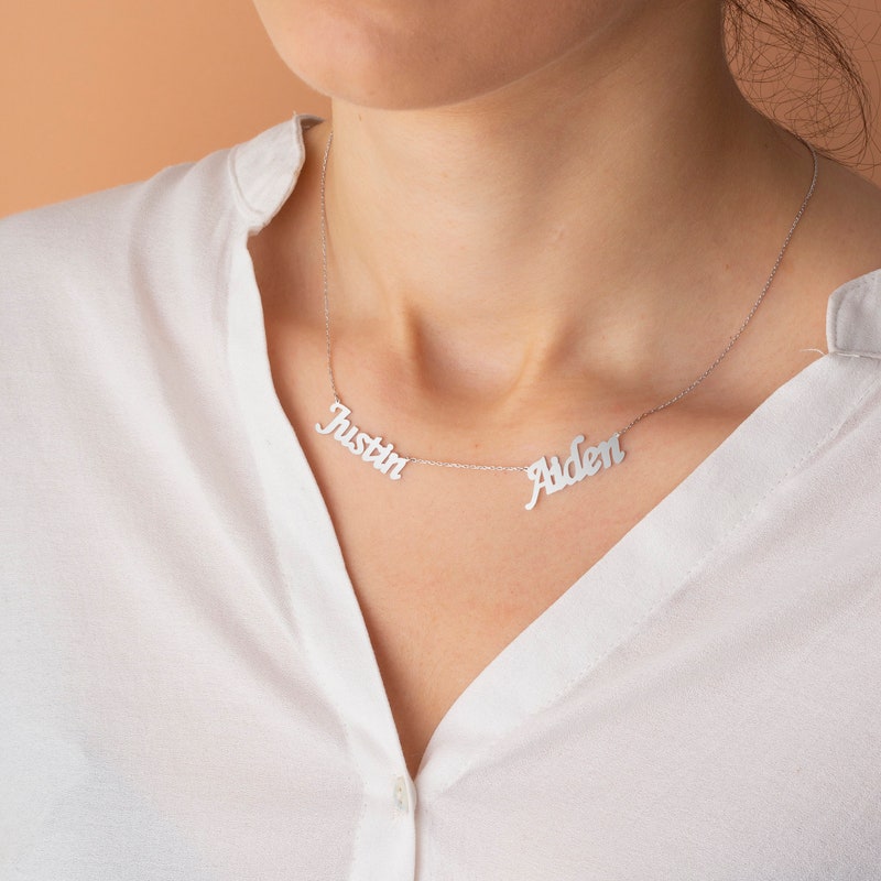 Two Name Necklace - Etsy