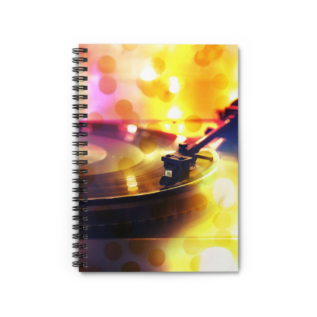 Sparkle Record Player Notebook Spiral Notebook With Ruled - Etsy