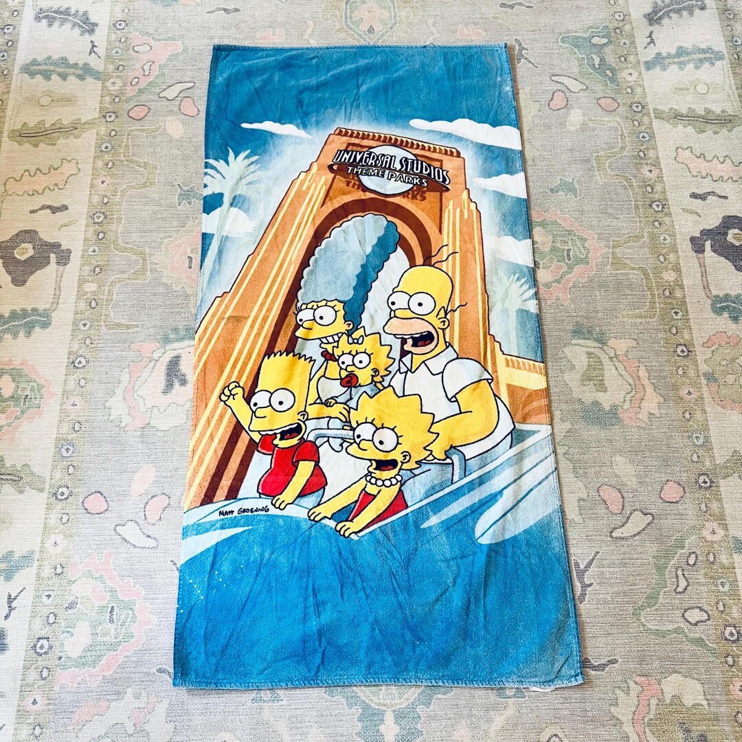 Vintage Universal Studios the Simpsons Ride Beach Towel Rare Family ...