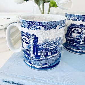 Set of 3 Vintage Spode Blue Italian Mugs C1816 Decorated Rims - Etsy