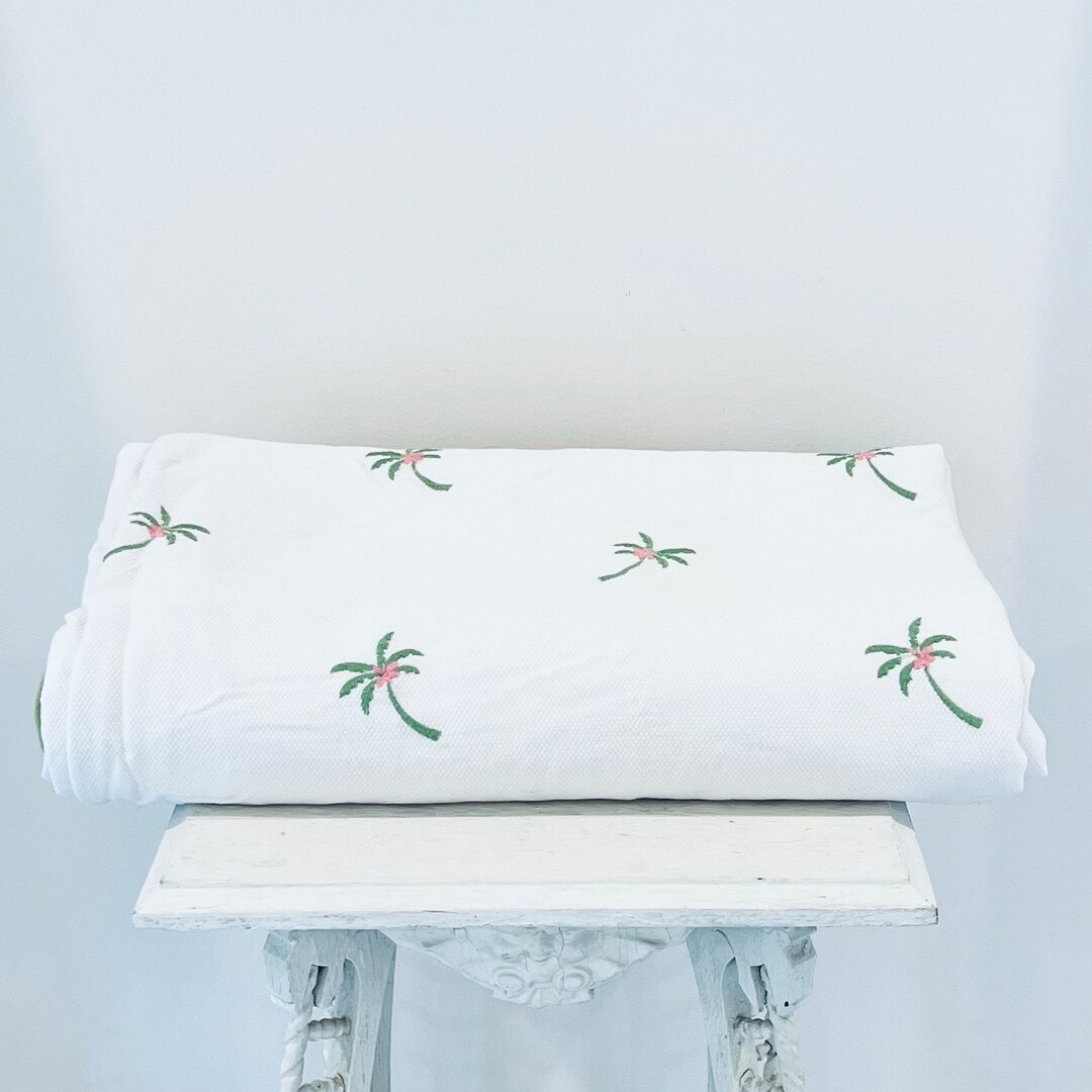Vintage Lilly Pulitzer Duvet Cover Palm Trees Pink Green White Full ...