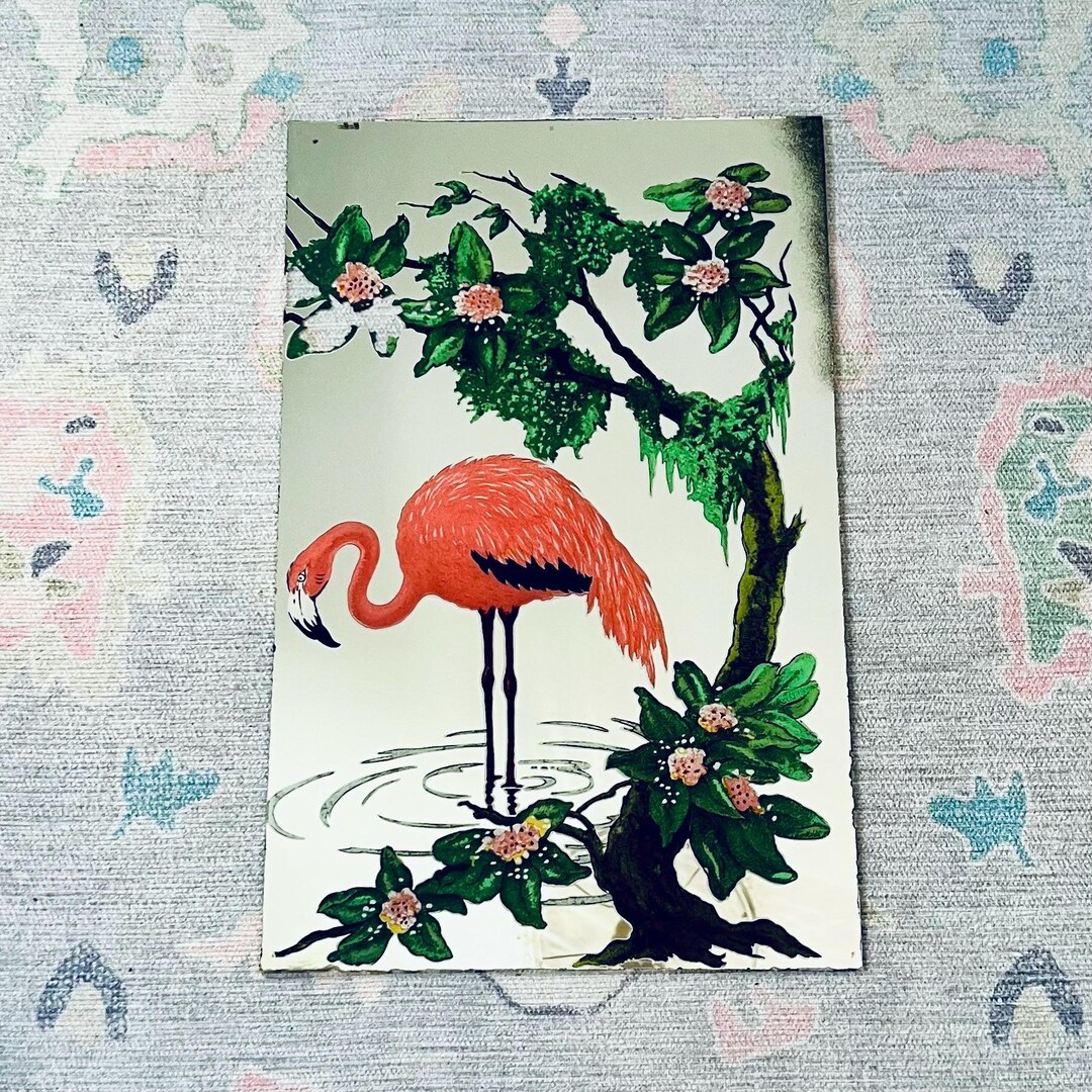 Vintage Framed Turner Flamingo Mirror Mid Century Art Deco Billy Seay ...