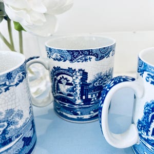 Set of 3 Vintage Spode Blue Italian Mugs C1816 Decorated Rims - Etsy