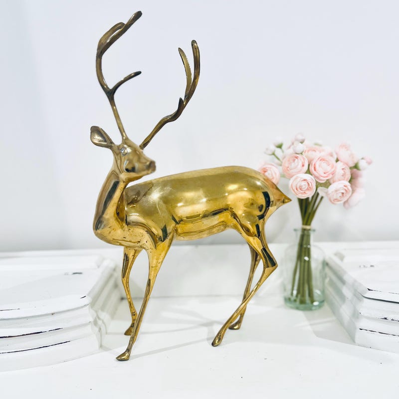 Brass Reindeer - Etsy