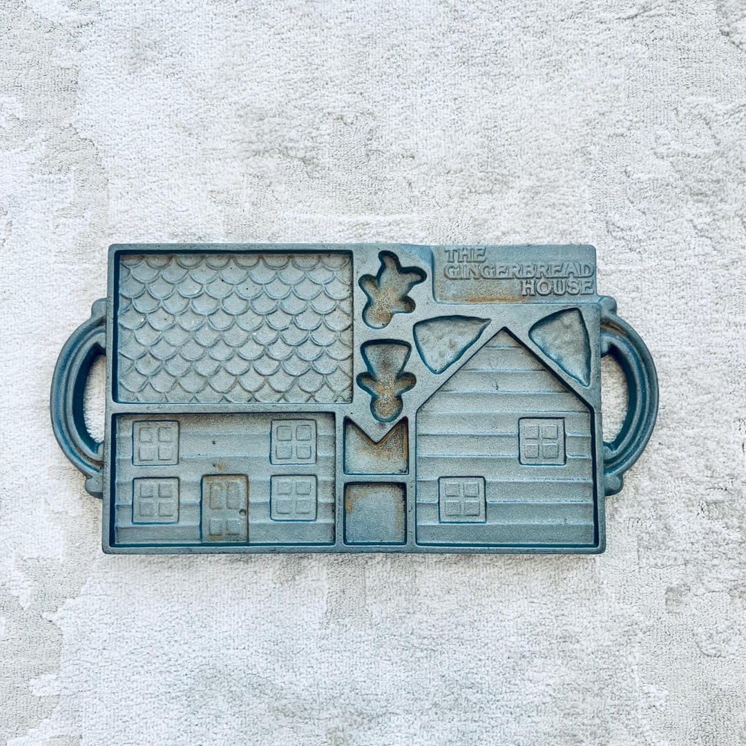 John Wright Cast Iron the Gingerbread House 2 Sided Mold 1985 Vintage ...