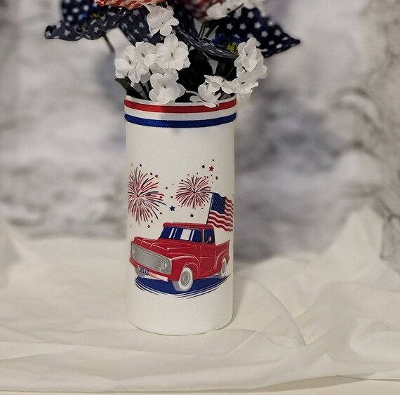 Patriotic Pickup Truck Vase USA Truck Vase 4th of July - Etsy