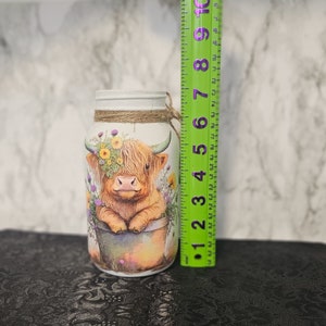 Highland Cow Mason Jar, Farmhouse Cow Quart Jar, Cow Shelf Sitter ...