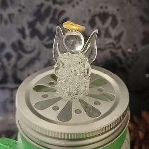 Glass Angel Jar Light, Christmas Angel Jar, Crystal Angel Topper, Angel ...