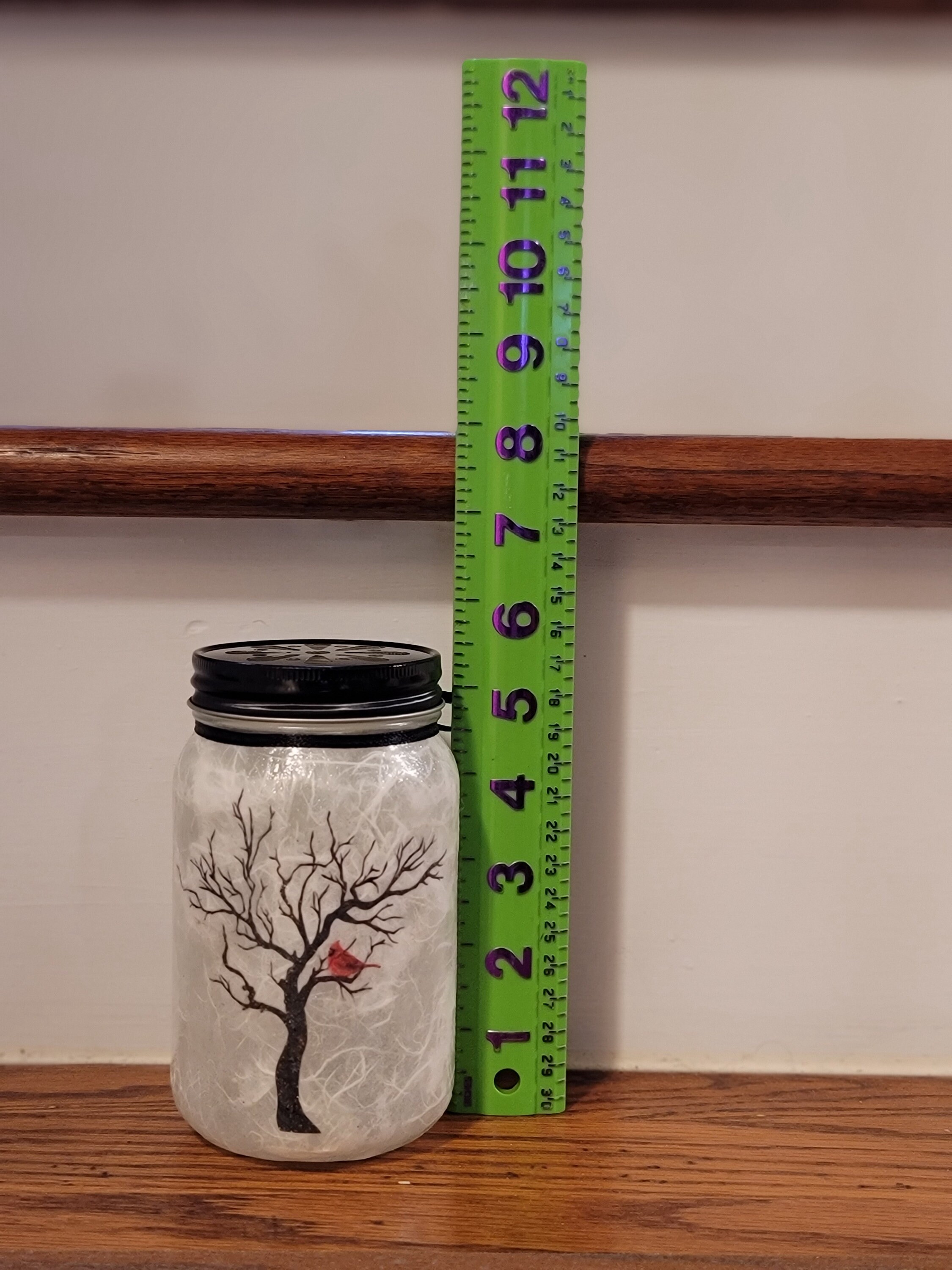 Cardinal Lighted Vase Sparkle Cardinal Jar Light Cardinal - Etsy