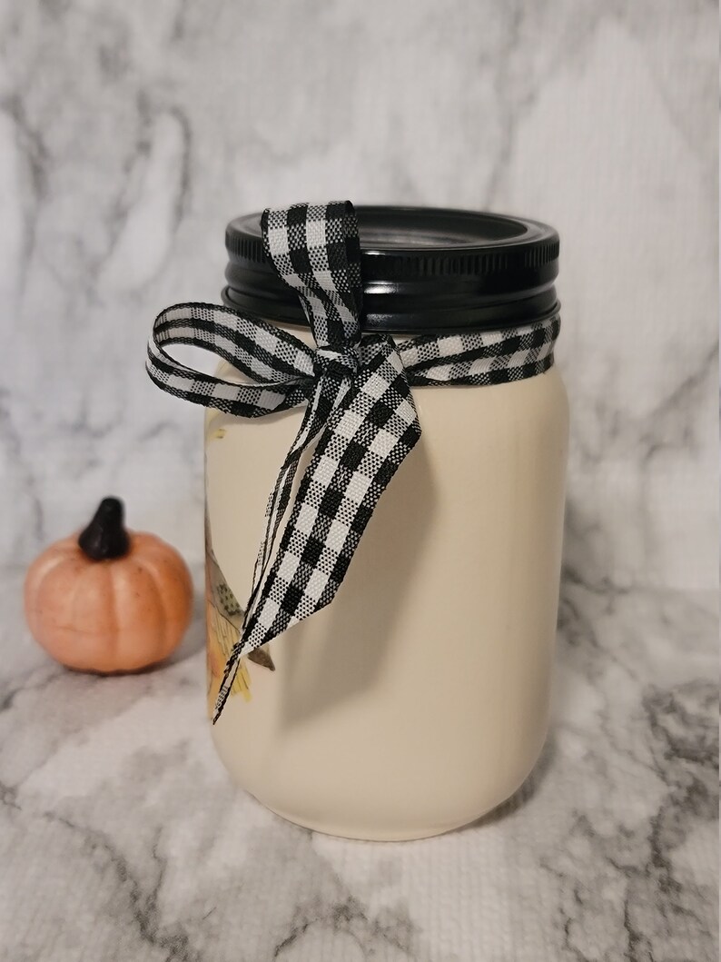 Buffalo Check Scarecrow Jar Glass Scarecrow Vase - Etsy